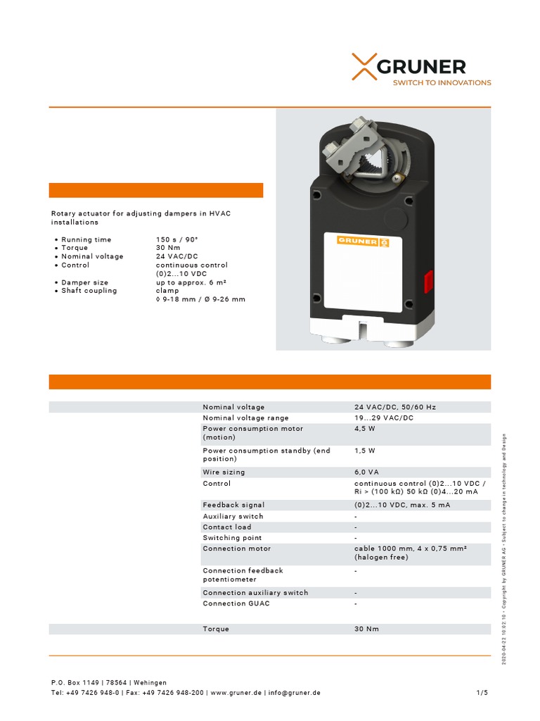 363C-024-30 Rotary Actuator: Actuators | PDF | Actuator | Switch