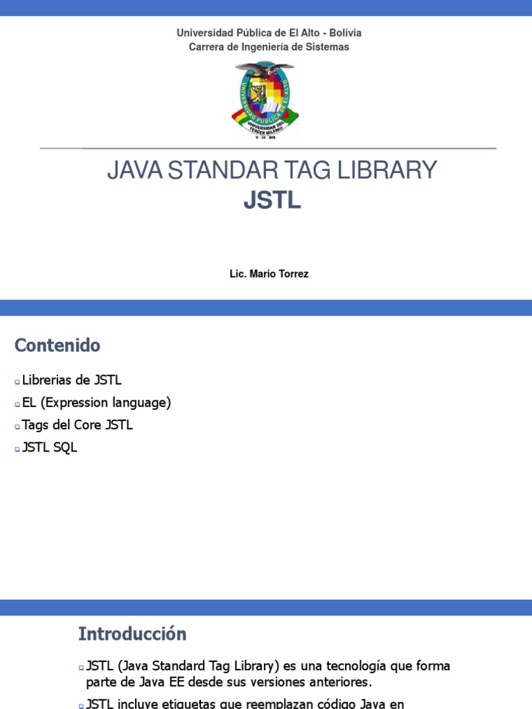 08 JSTL | PDF | Java (lenguaje de programación) | Ingeniería Informática