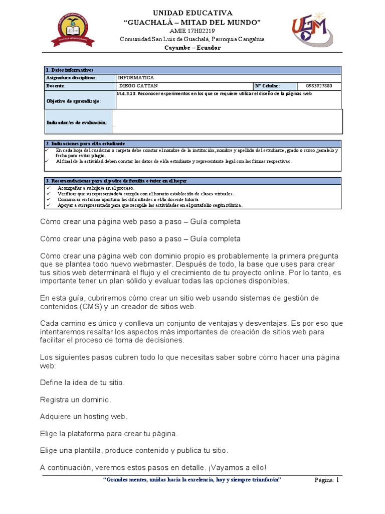 Ficha Informatica | PDF | Red mundial | Internet y web