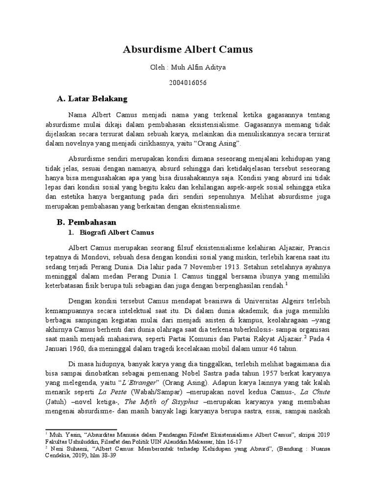 Absurdisme Albert Camus | PDF