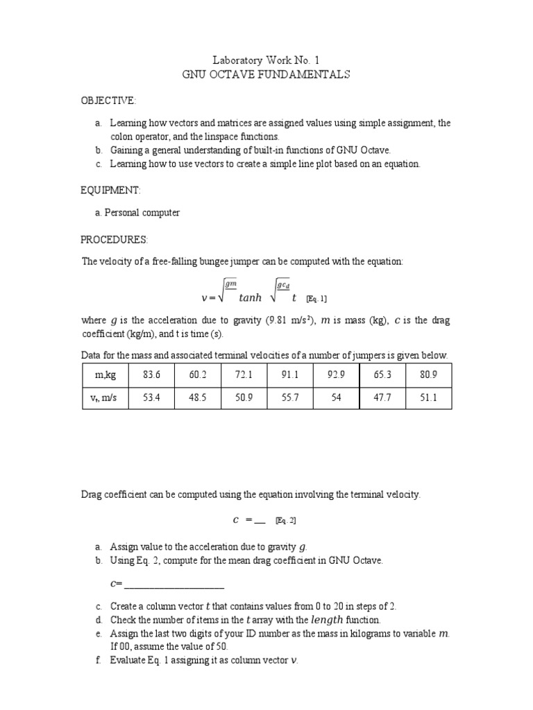 Sample Lab | Download Free PDF | Matrix (Mathematics) | Function ...
