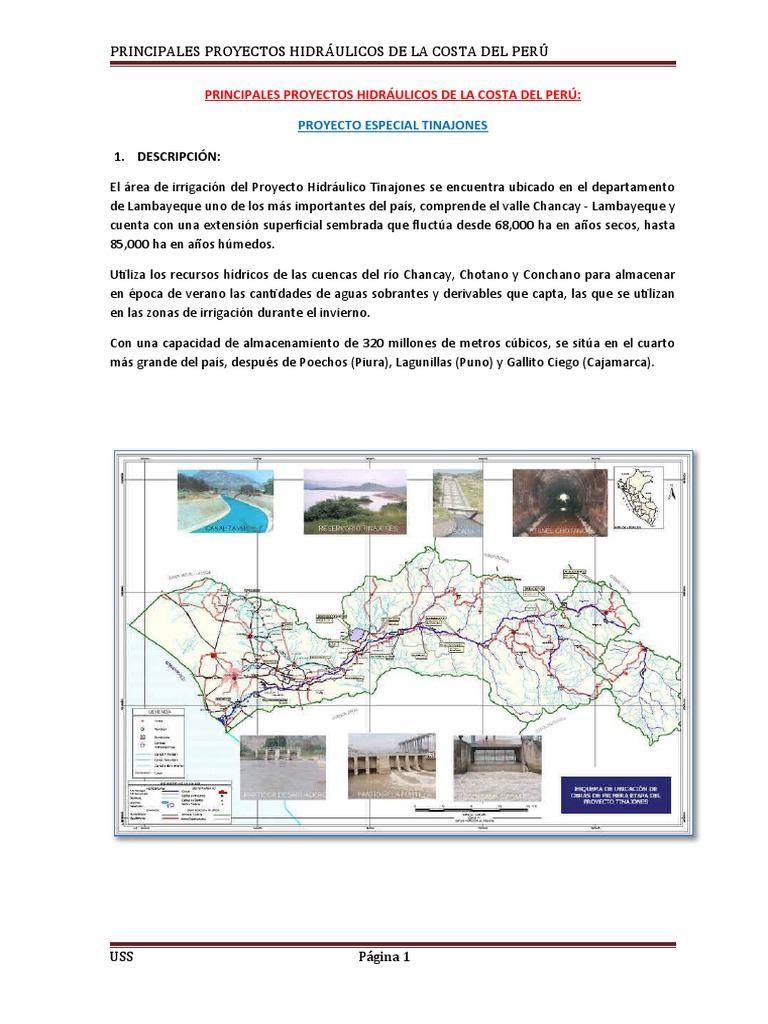 Principales Proyectos Hidraulicas de La Costa Del Peru | PDF | Agua ...