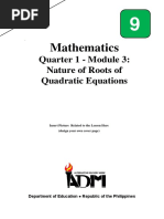 Mathematics: Quarter 1 - Module 3: Nature of Roots of Quadratic ...