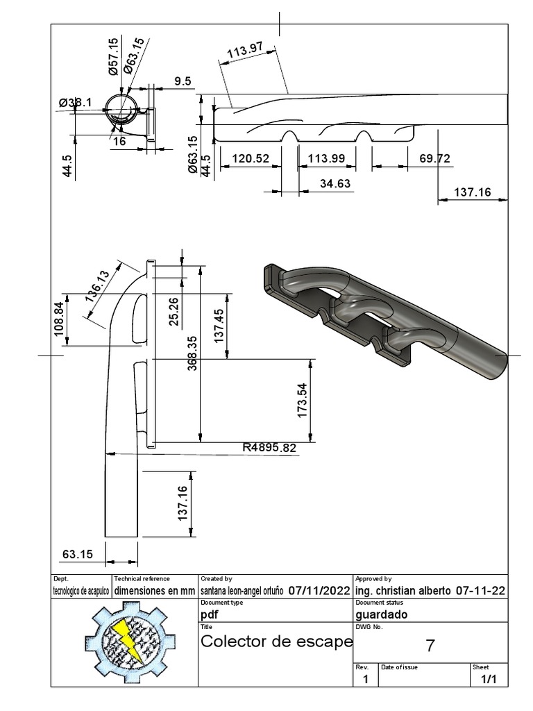 Colector de Escape: Dimensiones | PDF