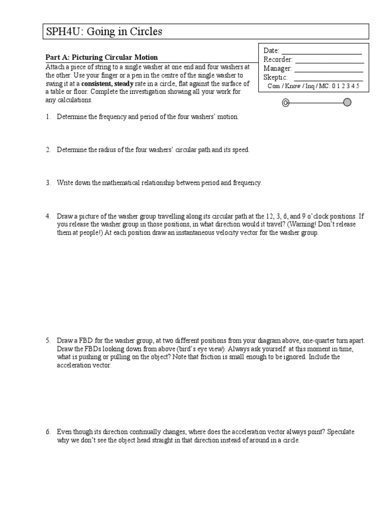 Determining the Forces and Motion of Circular Paths | PDF | Force | Acceleration