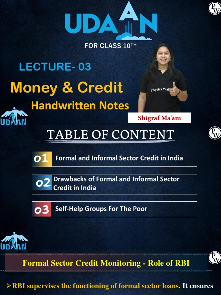 Economics-Money and Credit 03 - Handwritten Notes | PDF
