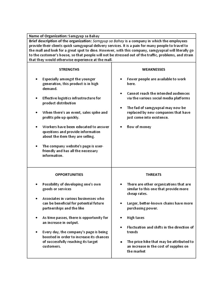 SWOT Analysis | PDF | Customer | Swot Analysis