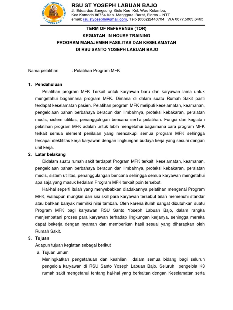 MFK 11 Tor Dan Laporan Pelatihan MFK | PDF