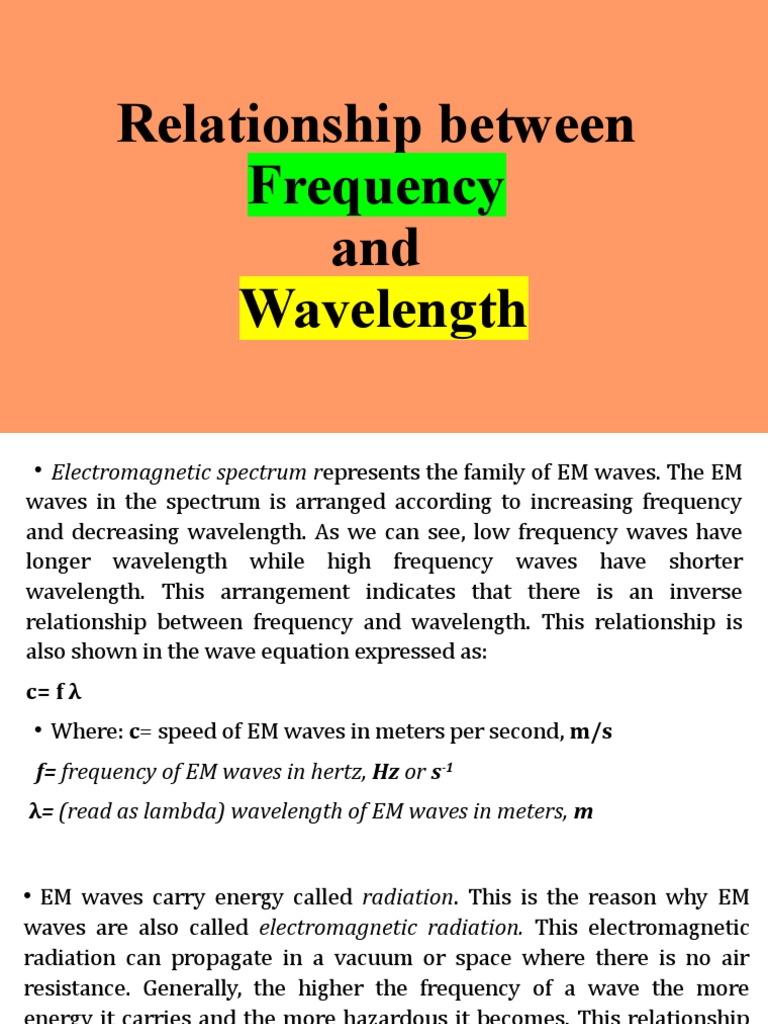 Frequency and Wavelength in EM Waves | PDF | Electromagnetic Radiation ...