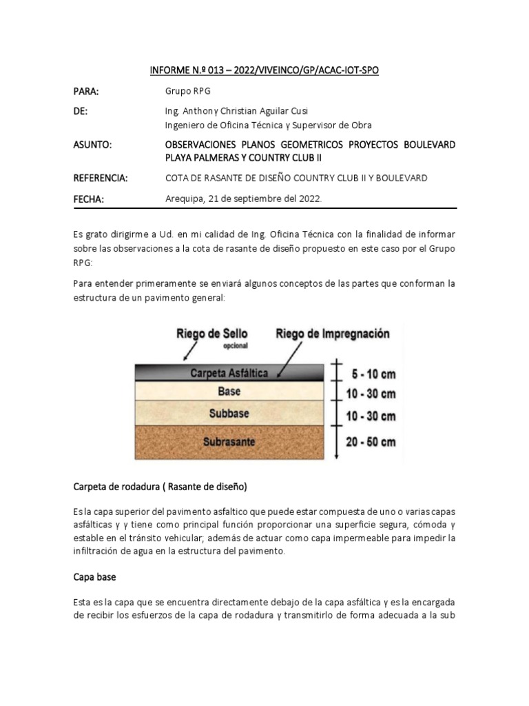 Informe 013 - Observaciones Diseño Geometrico Boulevard-Country Club Ii ...