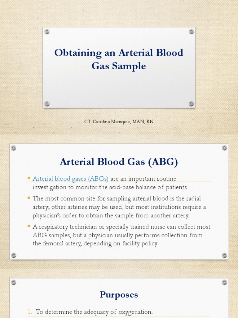 ABG Procedure | Download Free PDF | Clinical Medicine | Medical Specialties