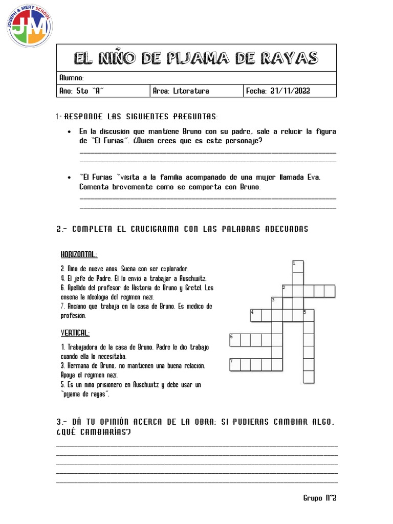 El Niño de Pijama de Rayas Ficha | PDF