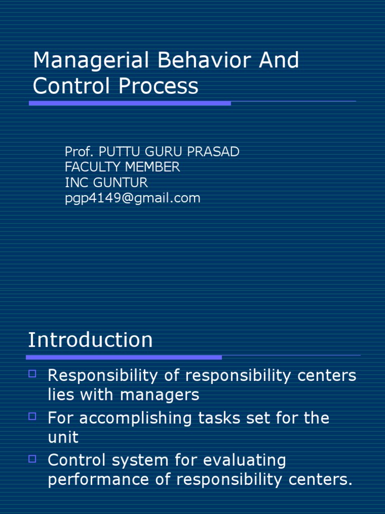 Managerial Behaviour and Control Process | PDF | Motivation | Motivational