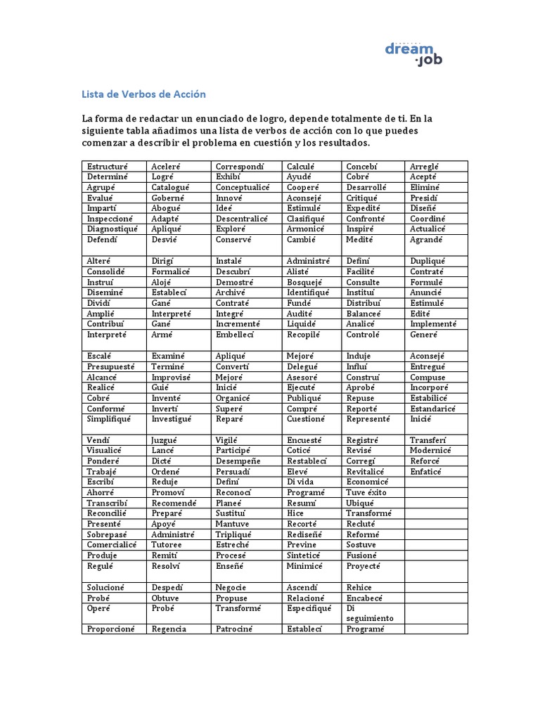 Verbos de Acción | PDF