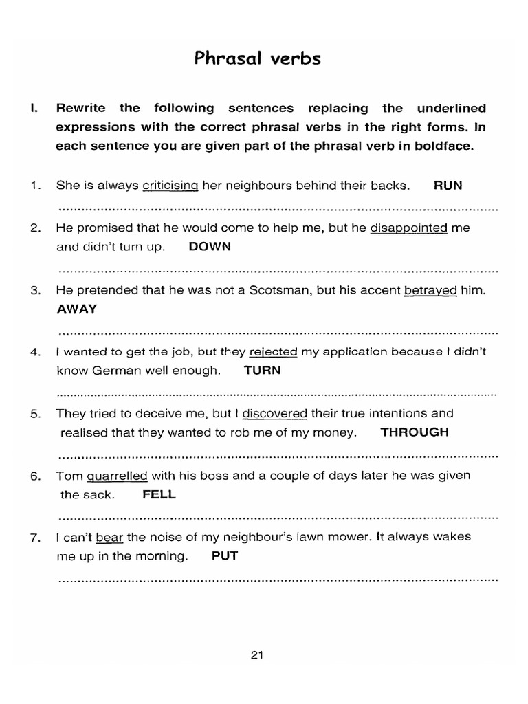 CAE - Some Phrasal Verbs Practice | PDF | Art