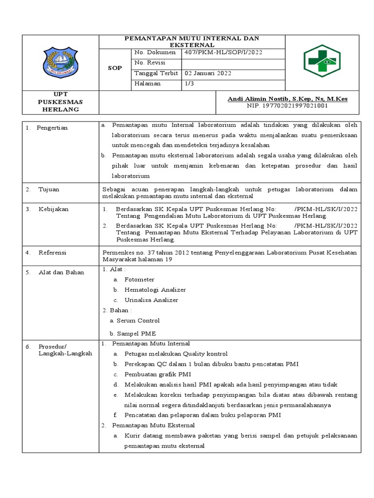 Sop Pmi Dan Pme | PDF