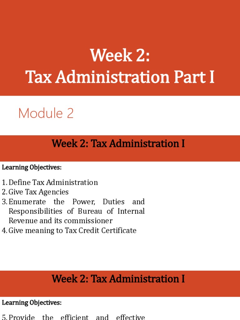 W2 Module 2 Tax Administration Part I | Download Free PDF | Taxes | Taxpayer