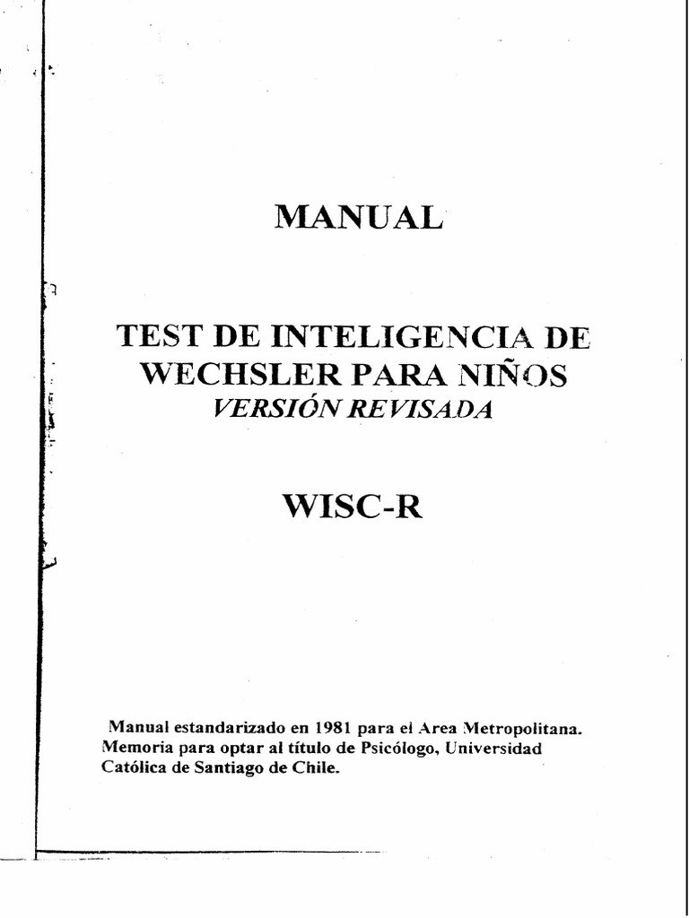 Test WISC (Manual) | PDF
