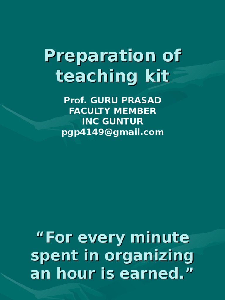 Guidelines for Teaching Kit Preparation | PDF