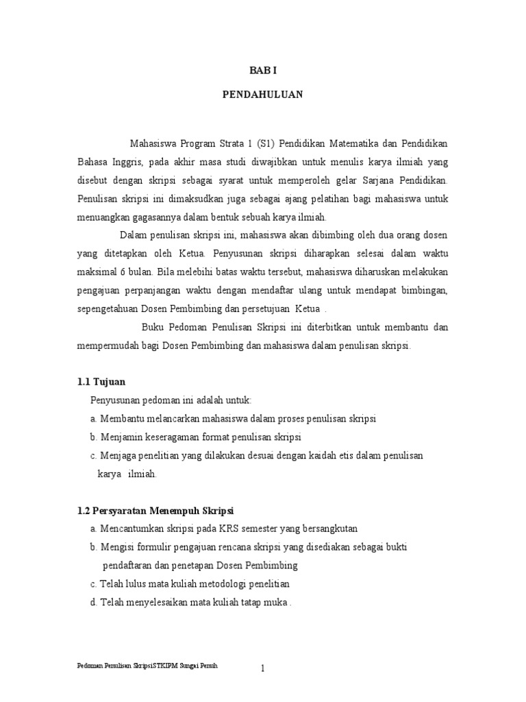 PEDOMAN PENULISAN SKRIPSI STKIPM SUNGAI PENUH Ok | PDF