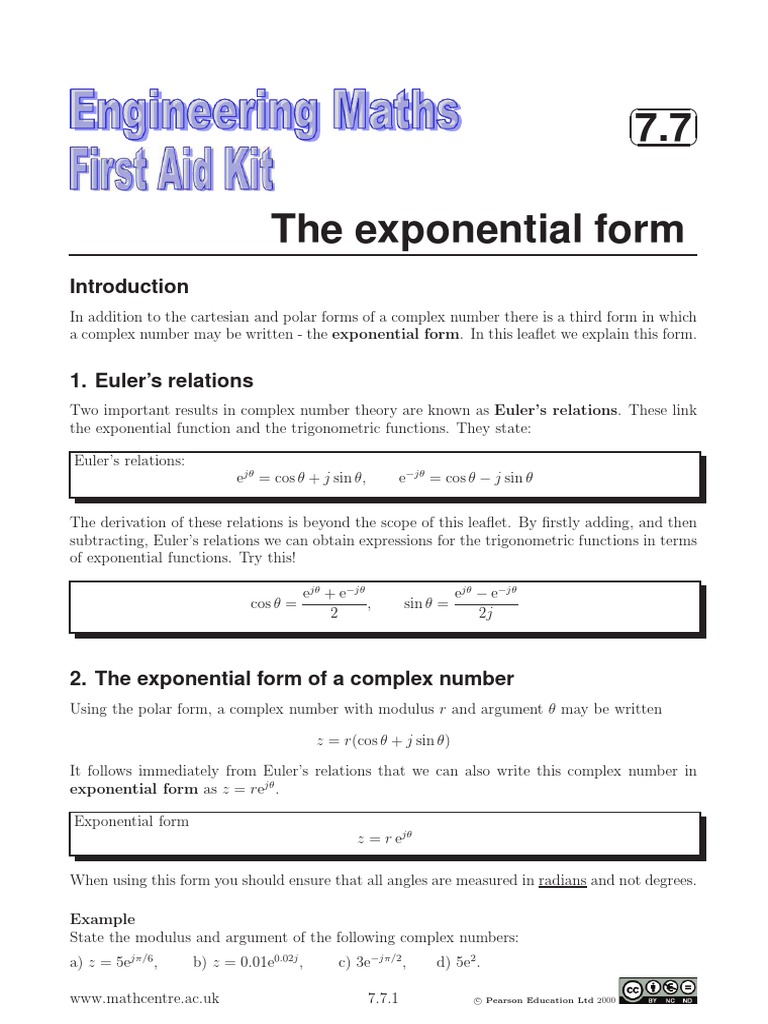 Understanding Complex Numbers Through Their Exponential Form | PDF ...