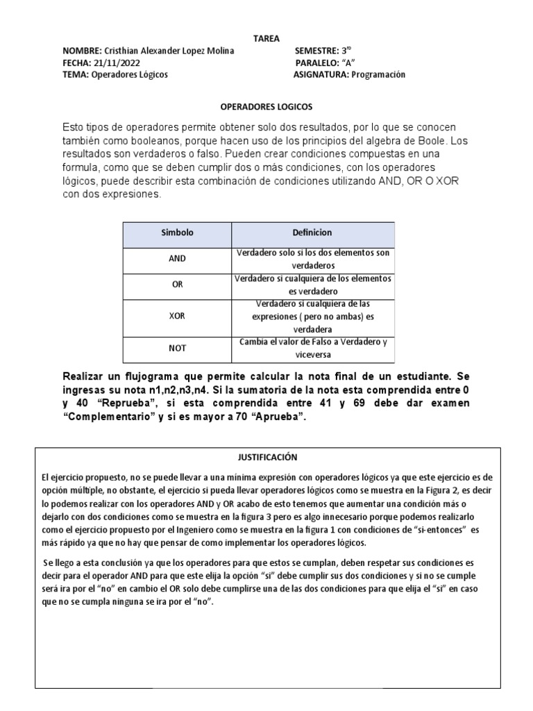 Operadores Logicos | Descargar gratis PDF | Puerta lógica | Lógica