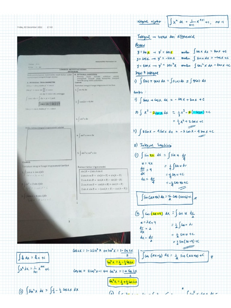 Integral Trigono | PDF