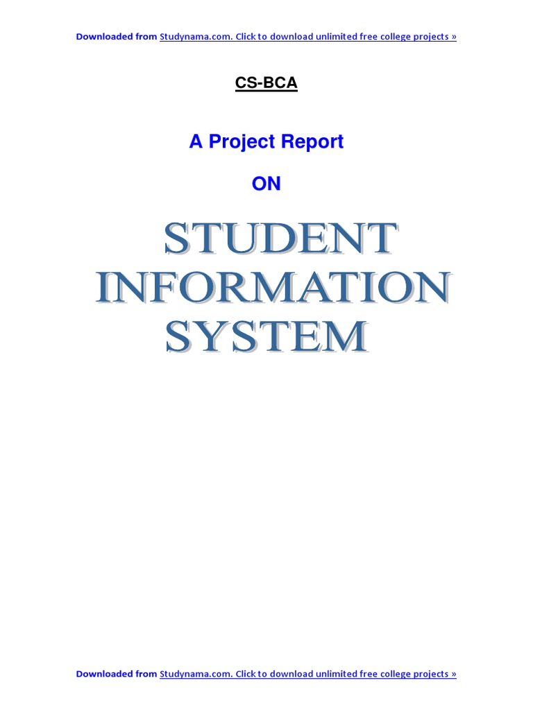 BCA JAVA Student Management System Project - PDF Report With Source ...