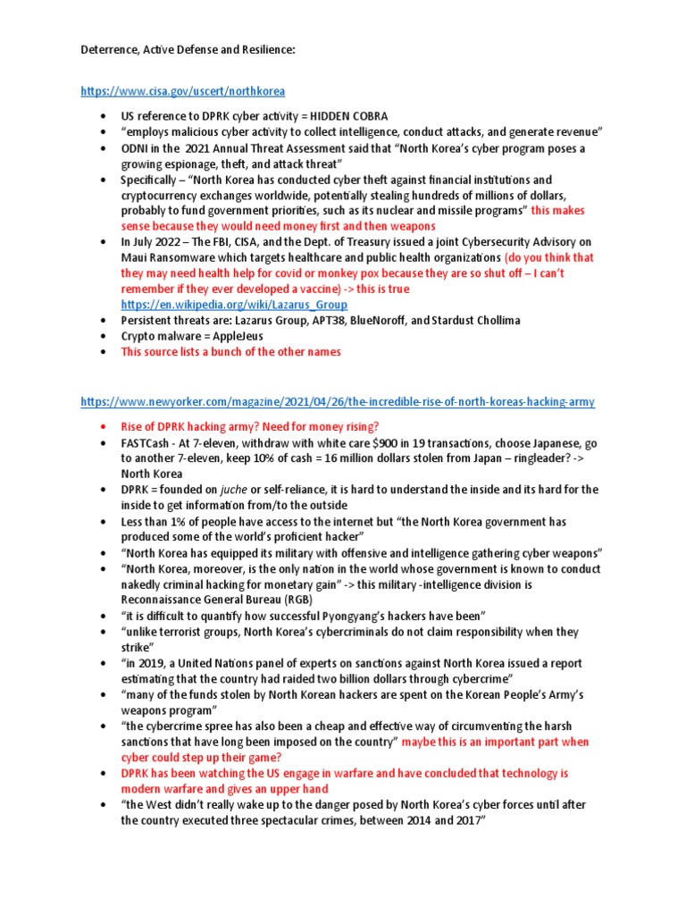 Cyber Notes On DPRK | PDF | Cyberwarfare | Security
