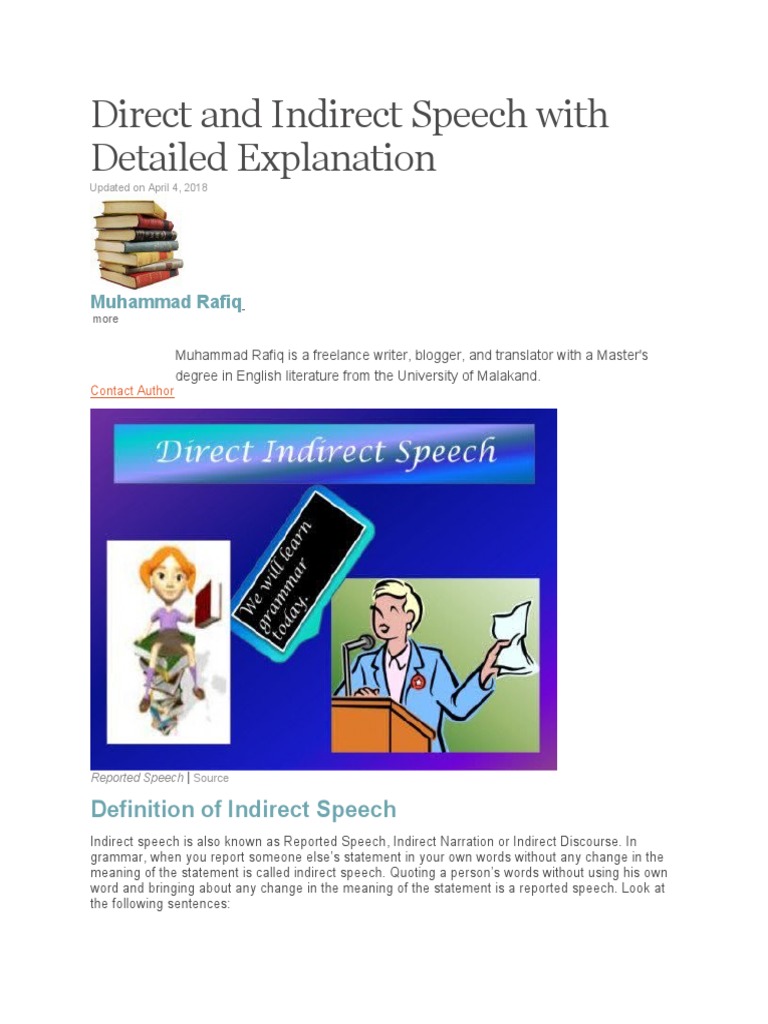 Direct and Indirect Speech With Detailed Explanation | PDF