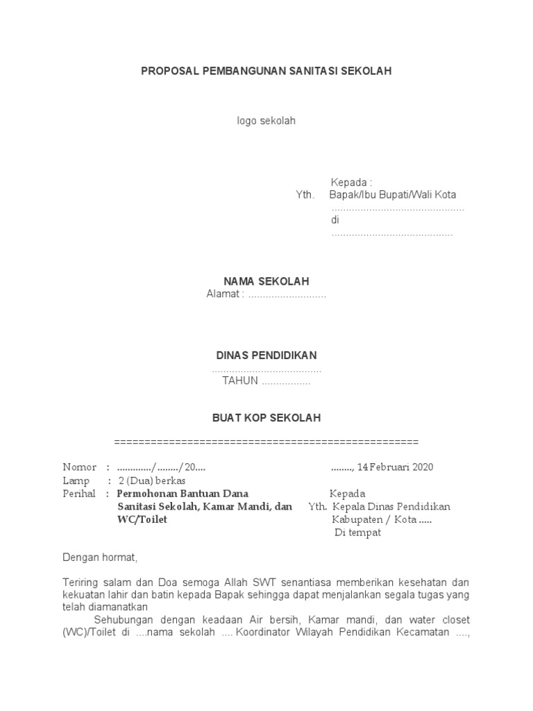 Proposal Pembangunan Sanitasi Sekolah | PDF | Seni | Sains & Matematika