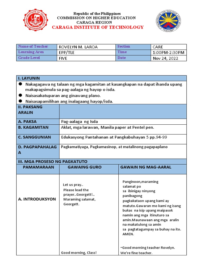 EPP Detailed Lesson Plan | PDF