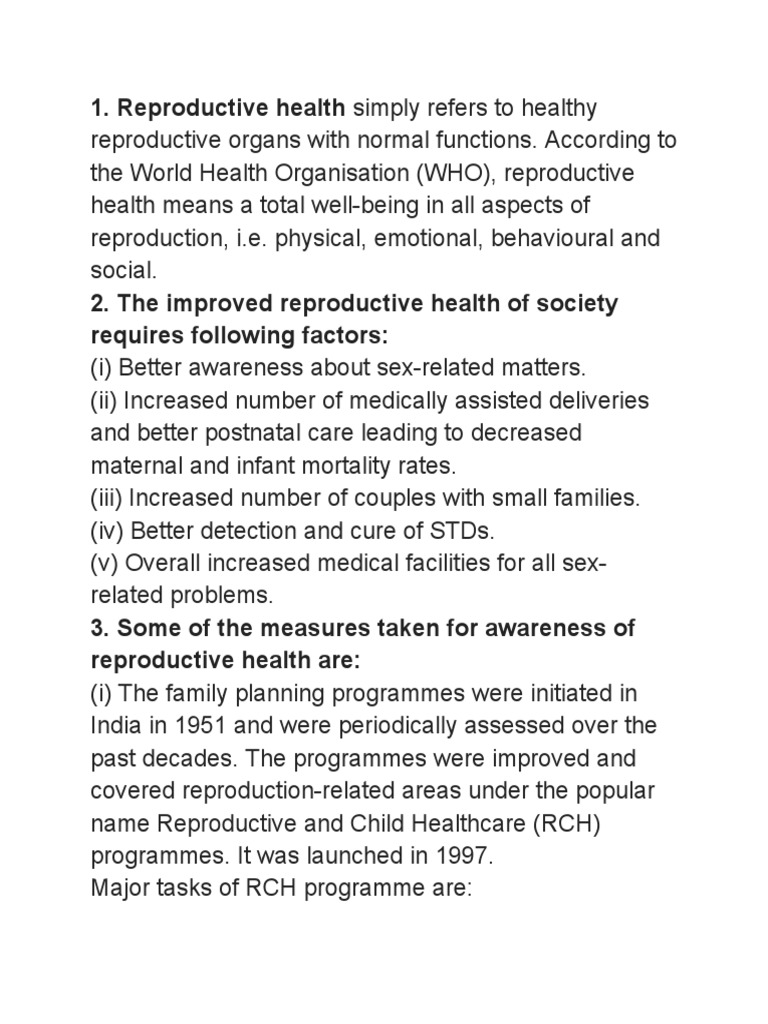 Reproductive Health | PDF | Birth Control | Combined Oral Contraceptive ...