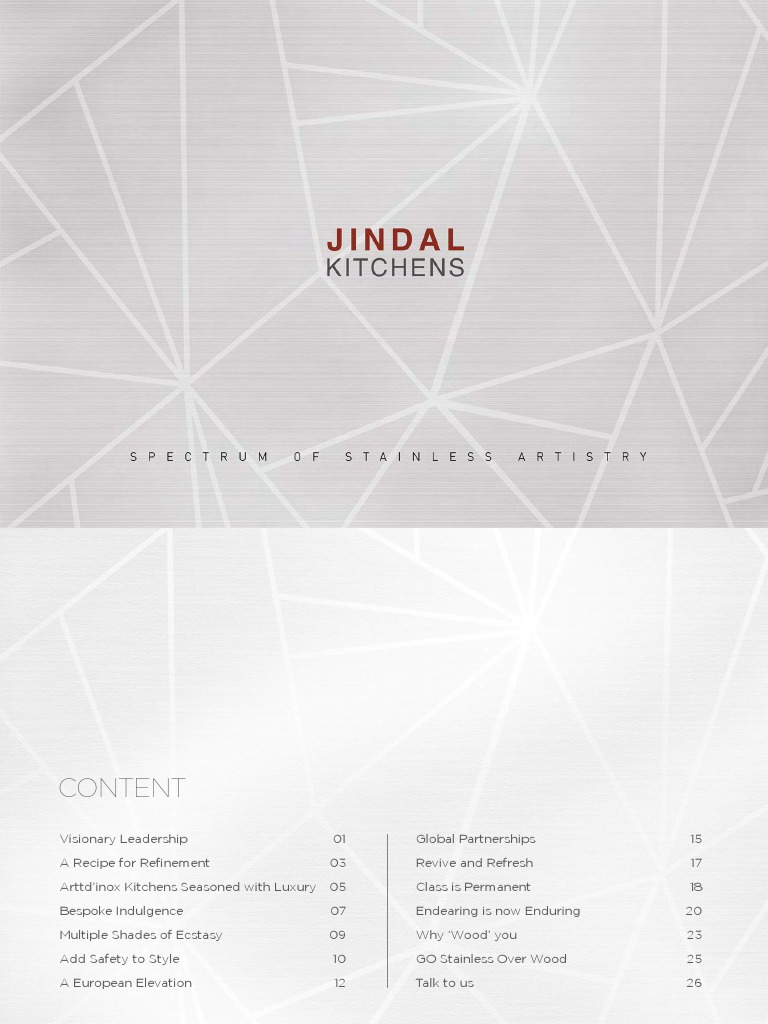 Jindal Kitchen Compressed fc032c98fd | PDF | Stainless Steel | Kitchen