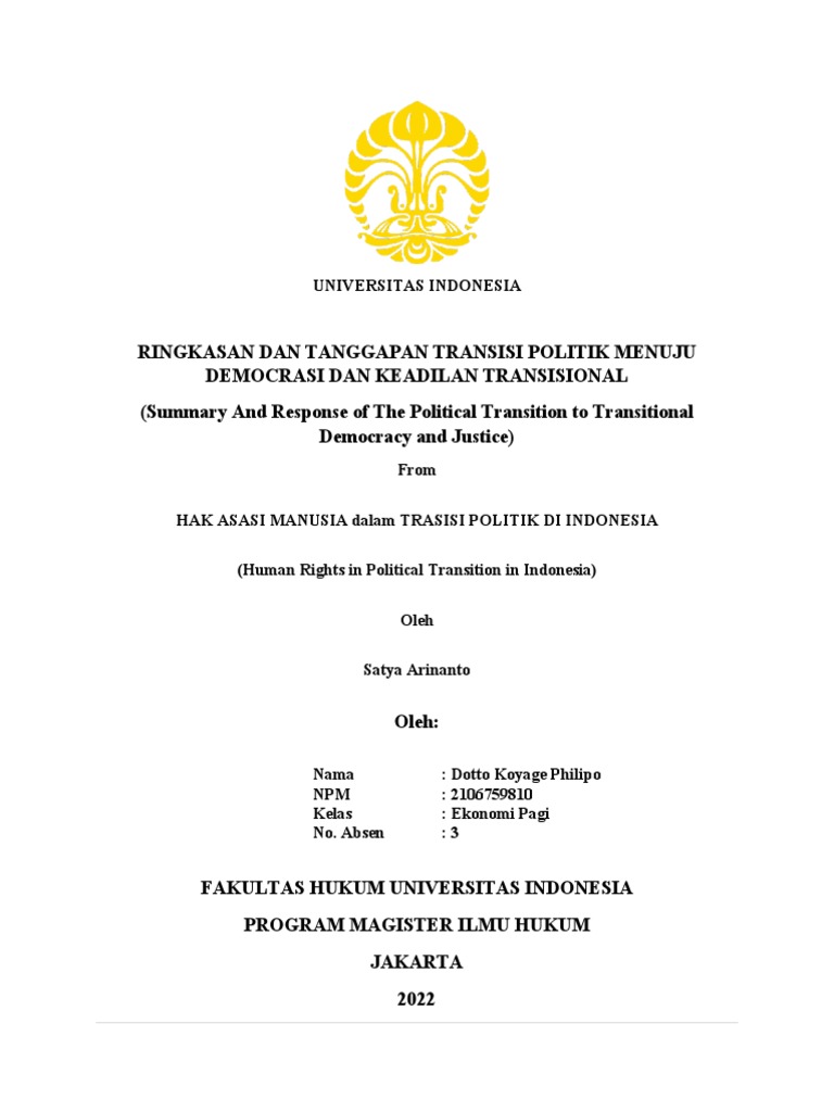 Analysis of Human Rights Protections and Transitional Justice Mechanisms During Democratic ...