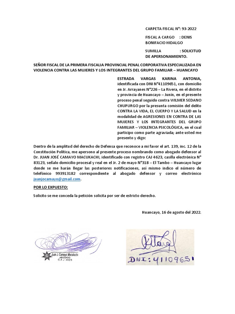 Apersonamieto CF 93-2022 | PDF