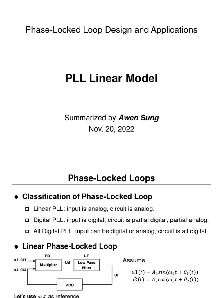 CH2. PLL Linear Model | PDF | Detector (Radio) | Information And ...