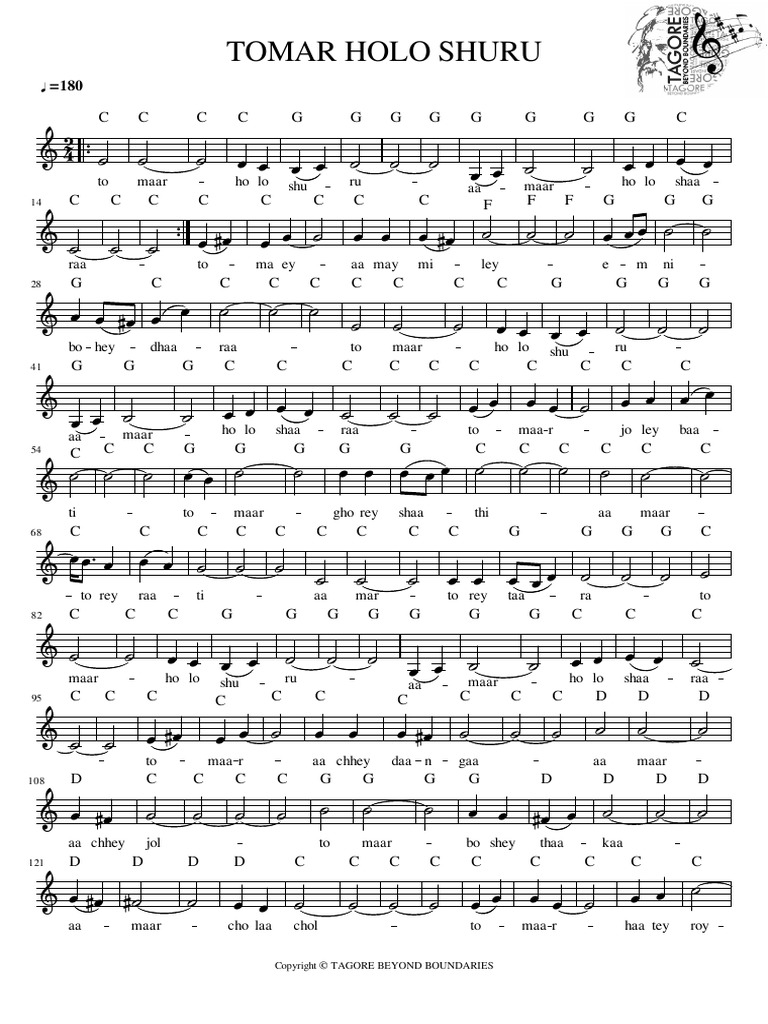 TOMAR HOLO SHURU-Notation | PDF