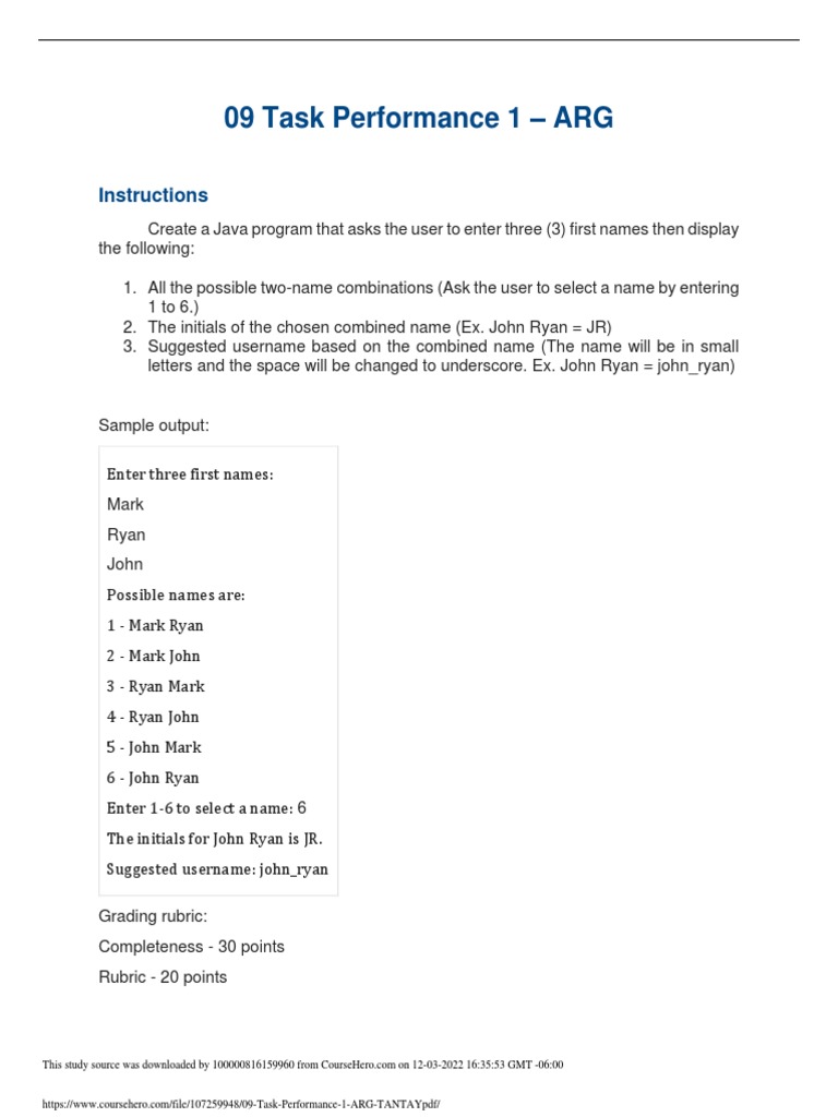 Java Program for Name Combinations | PDF | Computer Science | Systems ...