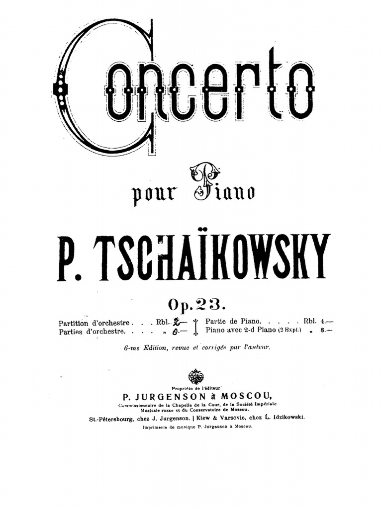 Piano - Concerto Tchaikovsky | PDF