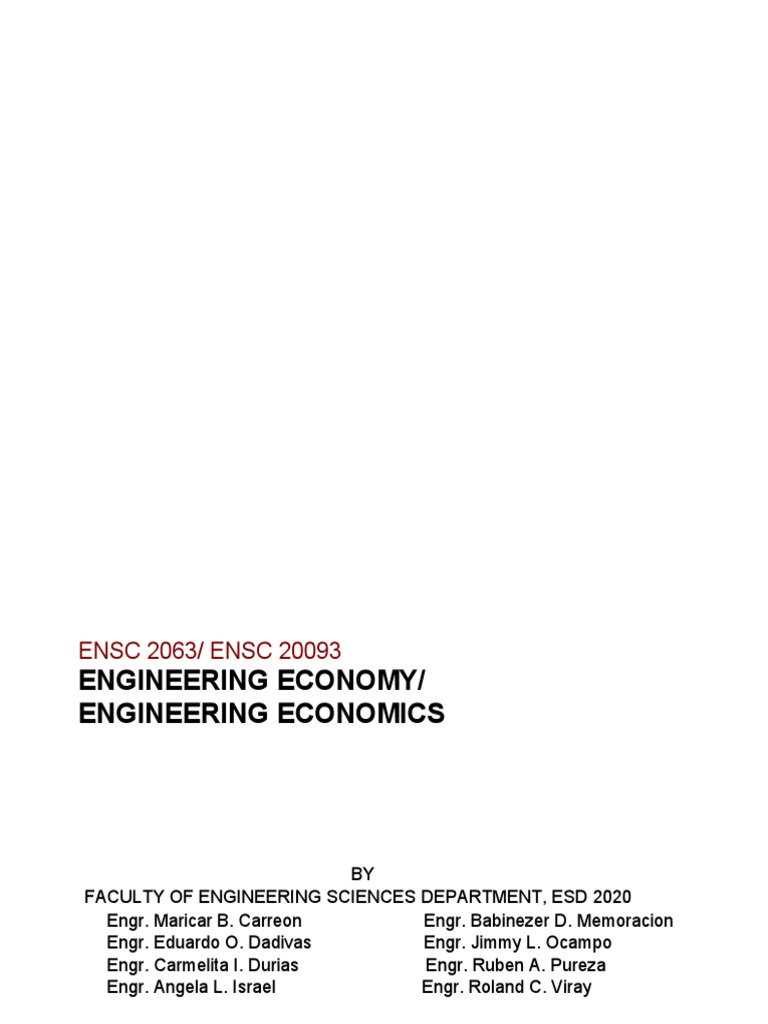 Engineering Economy | PDF | Interest | Present Value