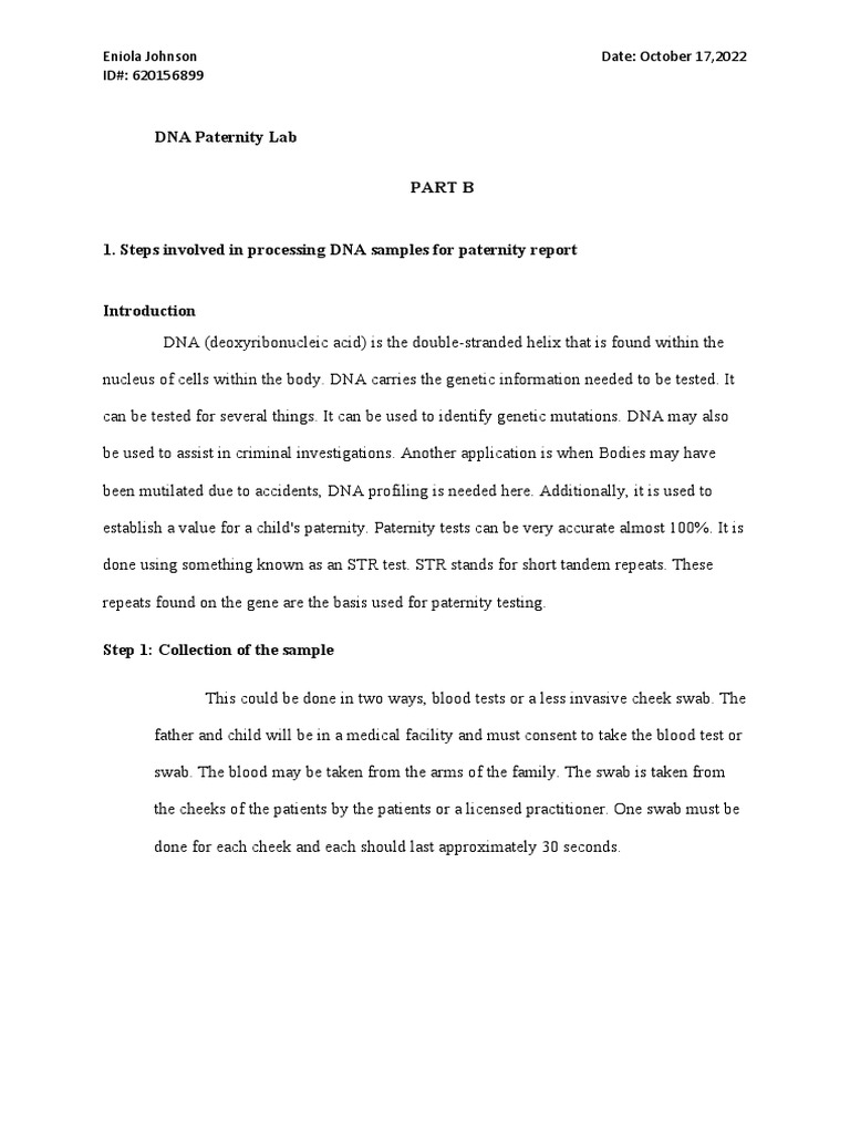 Paternity Testing Process Explained | PDF | Dna | Genetics
