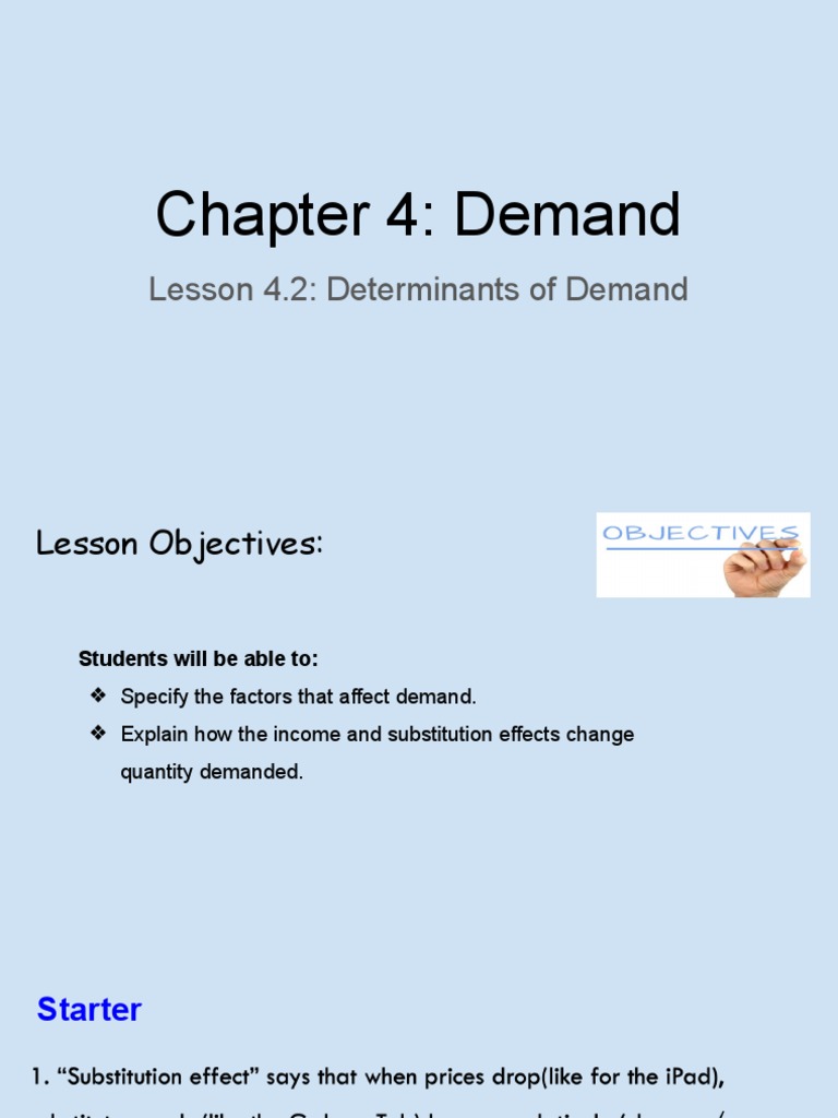 ? Lesson 4.2 - Factors Affecting Demand | PDF | Demand Curve | Marketing