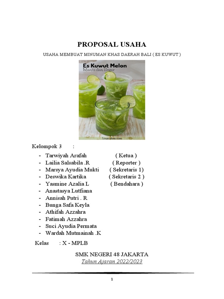 Proposal Es Kuwut 1 | PDF