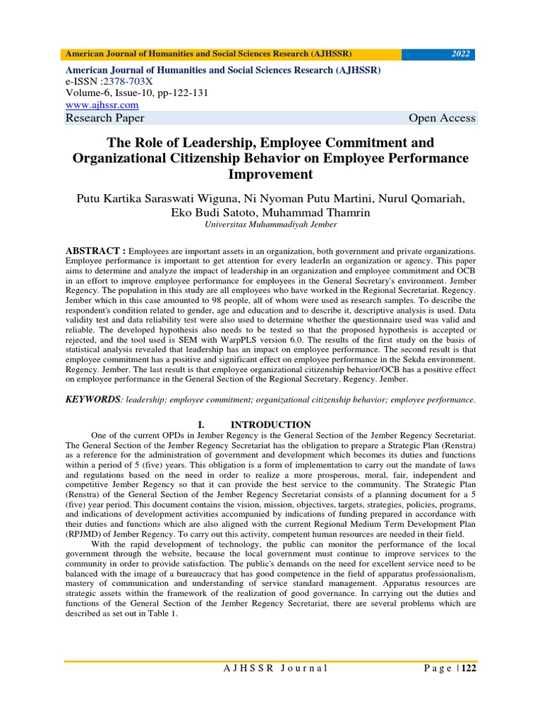 The Role of Leadership, Employee Commitment and Organizational ...
