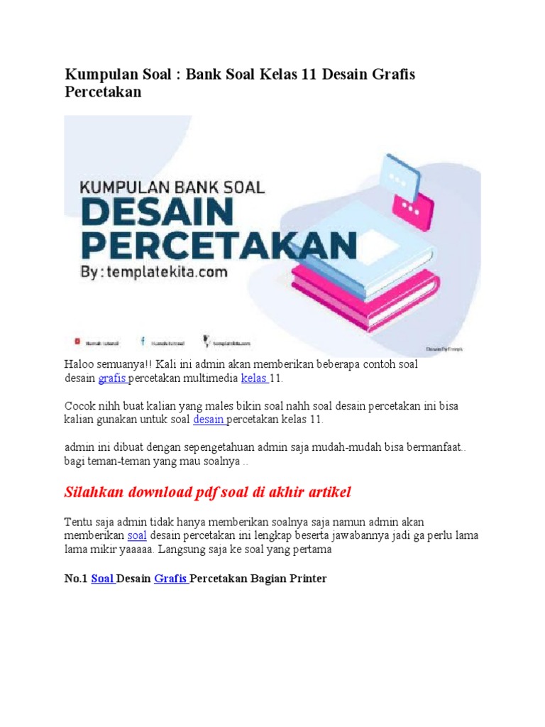 Kumpulan Soal Desain Percetakan | PDF