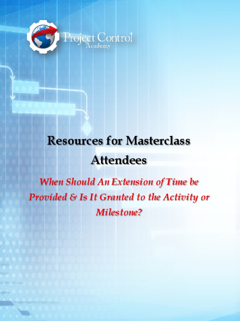 Resources For The EoT Masterclass - Project Control Academy | PDF ...