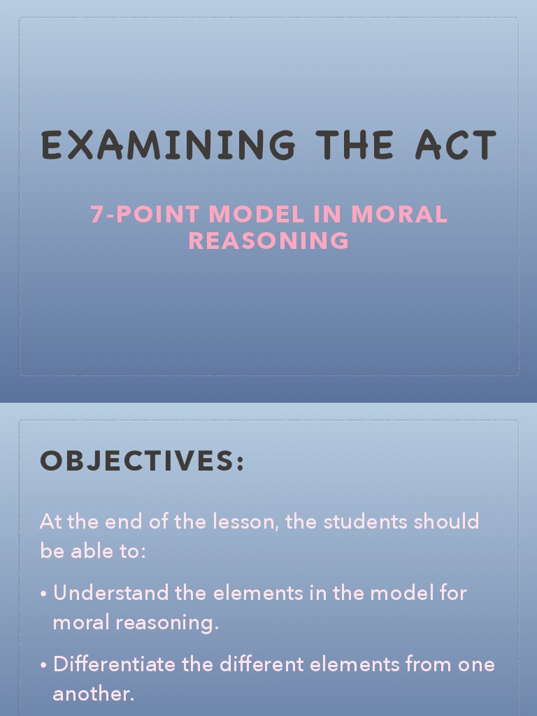 Lec 13 Application On The 7step Moral Reasoning | PDF | Morality | Reason