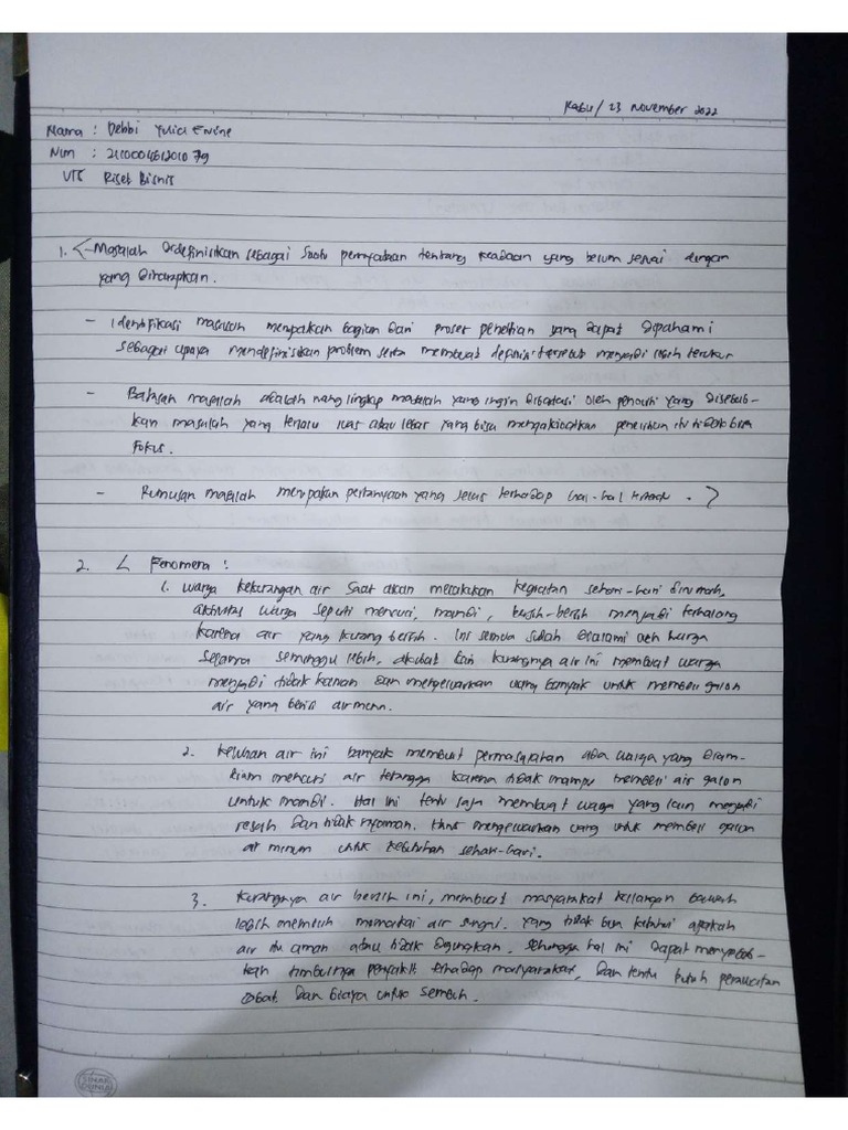 Uts Riset Bisnis Debbi Yulia Ervine (21-079) | PDF