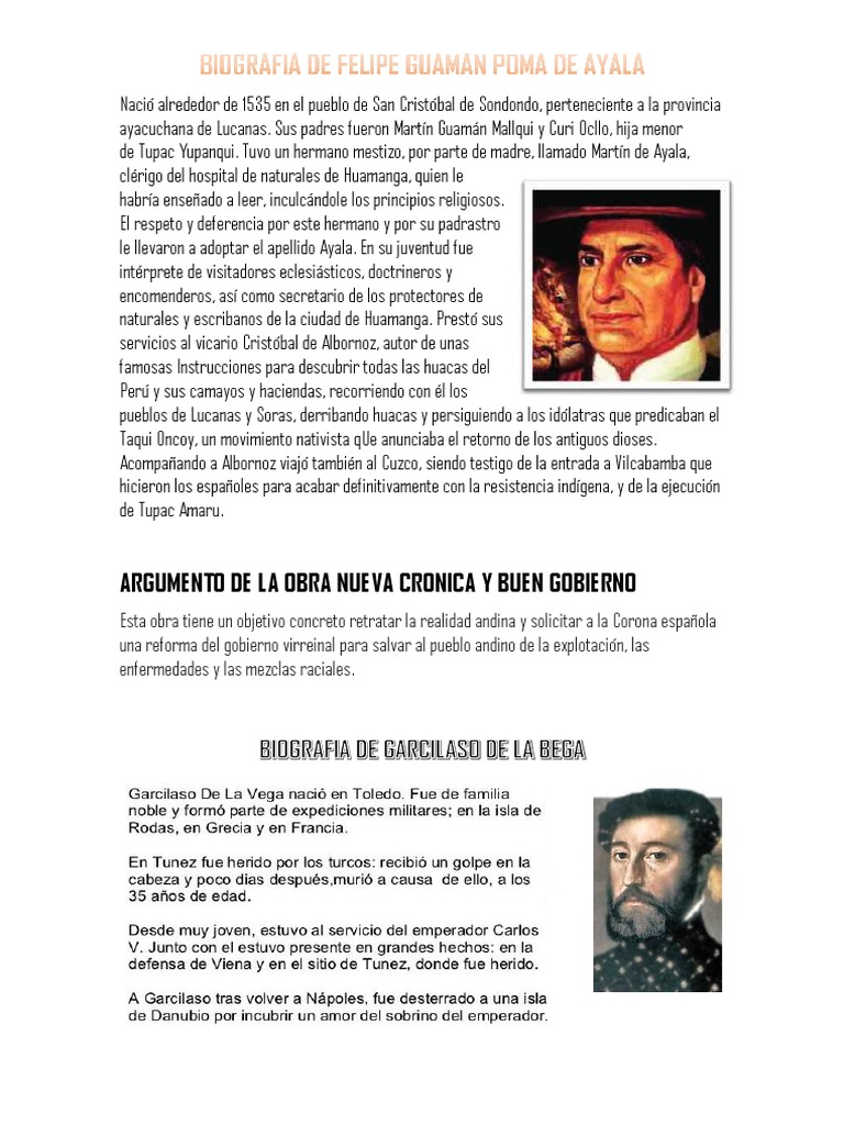 Biografia de Felipe Guaman Poma de Ayala | PDF